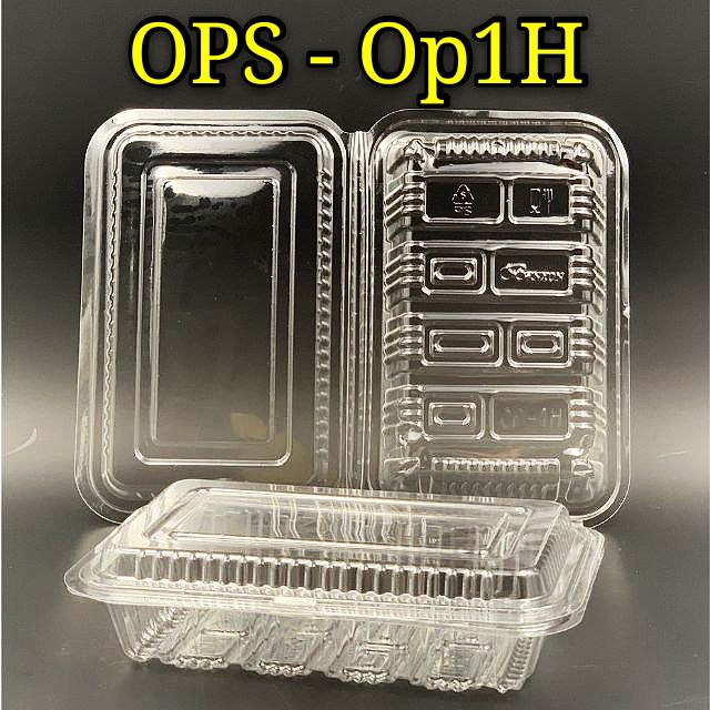 Ops-OP1h Plastic Tray 100pcs+-/ Bakery Disposable Plastic Clear Box ...