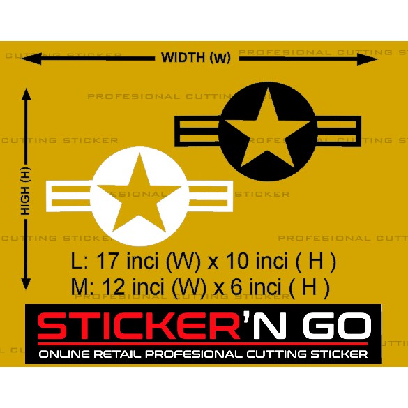 STICKER CUTTING CUSTOM ARMY STAR DESIGN 4X4 RANGER FORD JEEP | Shopee ...