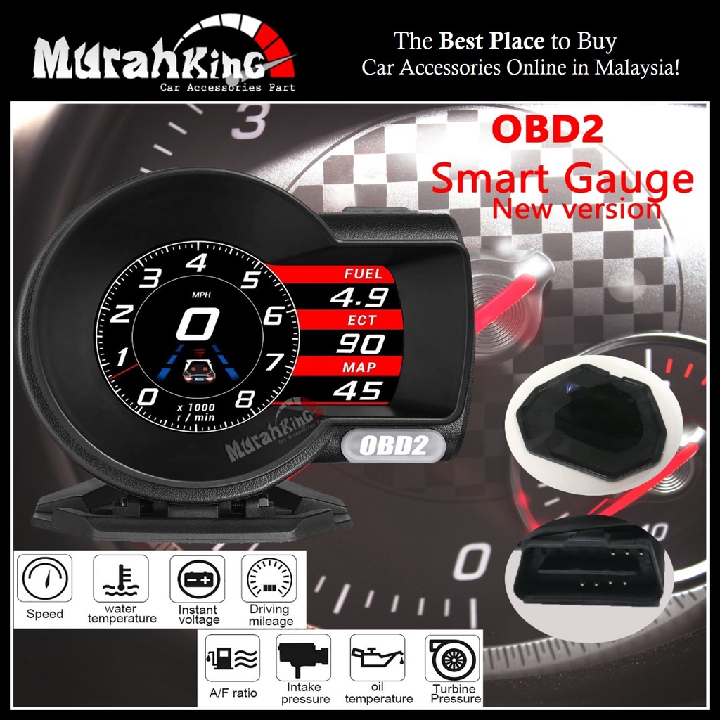 Multi Function OBD2 CAR SMART UPGRADE Digital Gauge Meter OBD Meter ...