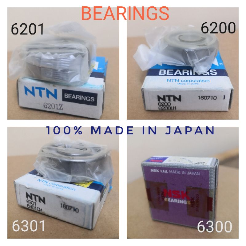 Original NTN NSK Bearings 6201Z 6301CM 6300CM 6201U1 Made in Japan ...