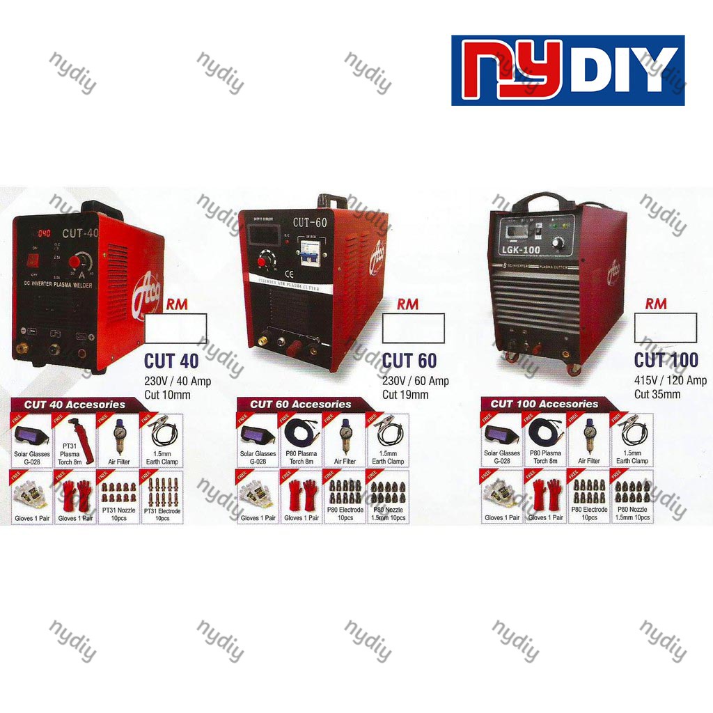 ACO Plasma Cutter 40,60,100 Amp Max Cut Thickness 10mm,19mm,35mm ...