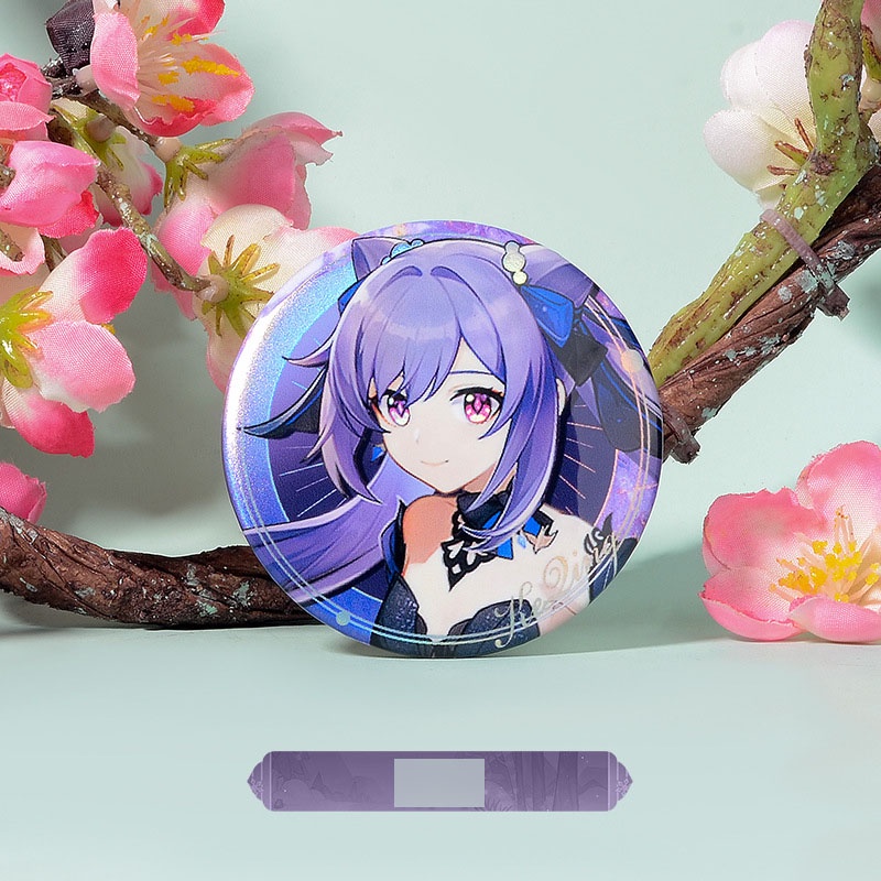 genshin impact badge Fine-flashing reflective badge raiden shogun ...