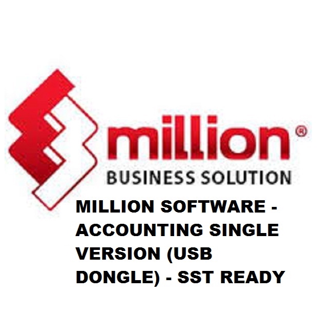 MILLION SOFTWARE - ACCOUNTING SINGLE VERSION (USB DONGLE) - SST READY ...
