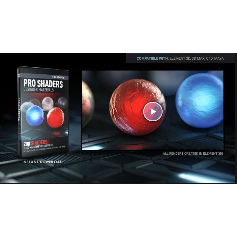 VideoCopilot Pro Shaders 2 for Element 3D V2 - After Effects (Win / Mac ...