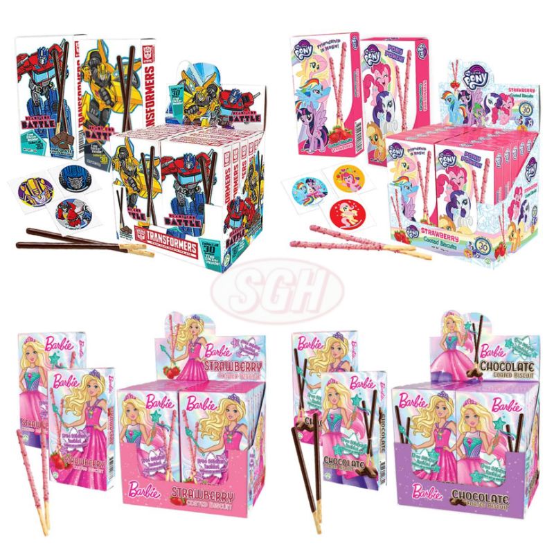 Barbie Transformers Coated Biscuit Chocolate & Strawberry 1pcs | Shopee ...