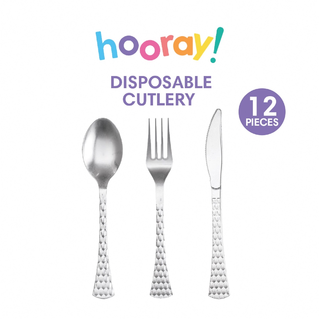 HOORAY! DISPOSABLE CUTLERY SPOON FORK KNIFE CP791 CP790 CP792 | Shopee ...