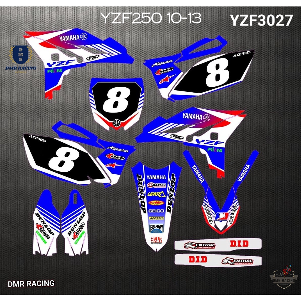 YAMAHA YZF250 YZ250F Year 2010-20013 3M Body Sticker Decal Custom ...