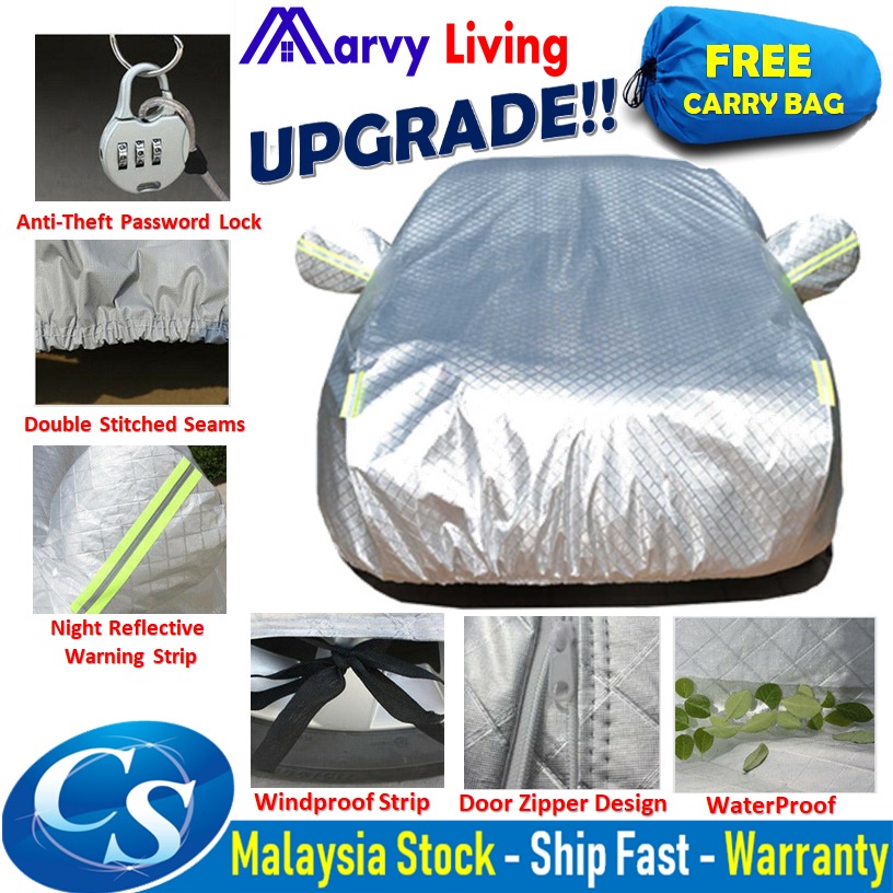 🔥🔥 Durable 3 Layers Thick Aluminum Coating Full Car Cover Outdoor ...