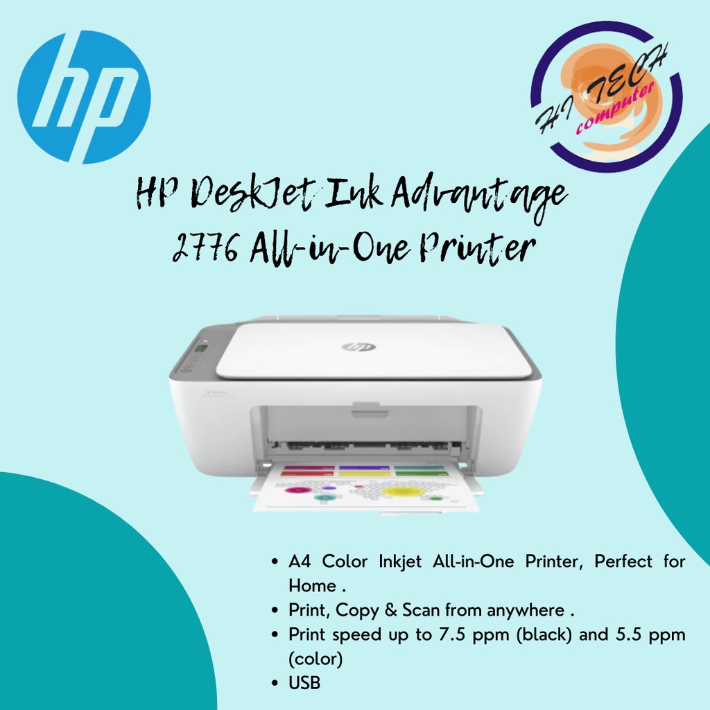 HP DeskJet Ink Advantage 2776 All-in-One Printer | Shopee Malaysia