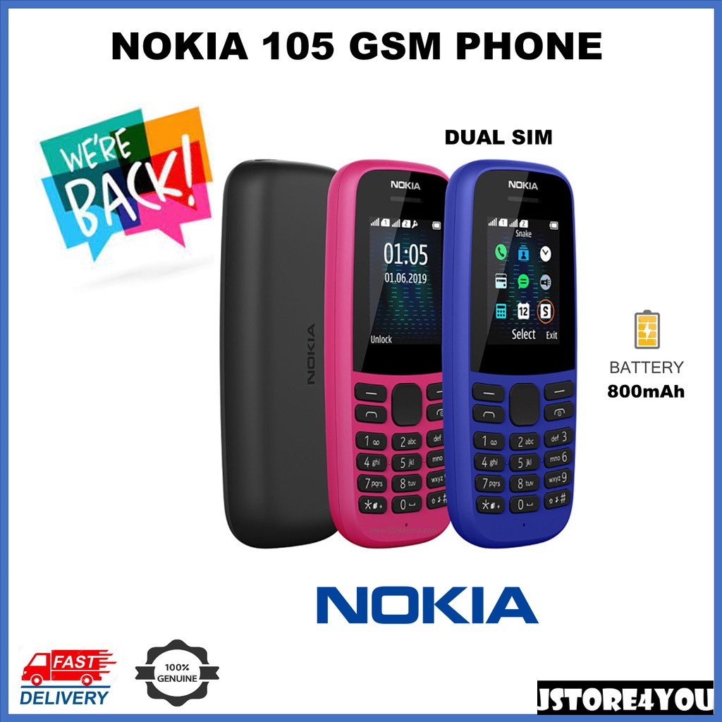 [KEYPAD PHONE] ORIGINAL NOKIA 105 DUAL SIM DUAL PHONE #WARRANTY 1 YEAR ...