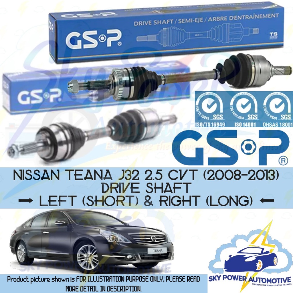 NISSAN TEANA J32 2.5 CVT (2008-2013) ( AUTO ) GSP DRIVE SHAFT (LEFT ...
