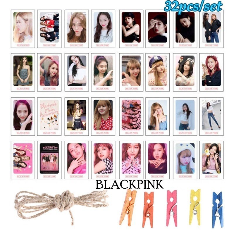 32Pcs/Set Kpop Blackpink Lomo Card New Album Square Up Jisoo Rose Lisa ...