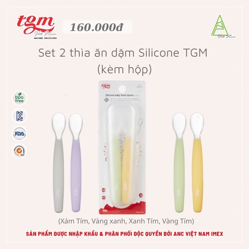 (Genuine) Set Of 2 Baby Safe Korean TGM silicone Weaning Spoons With ...