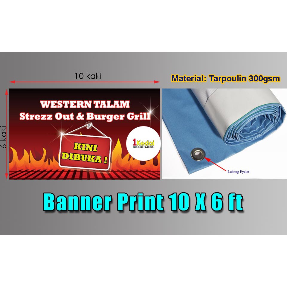 Print Banner Vinyl Saiz 10X6 kaki | Shopee Malaysia