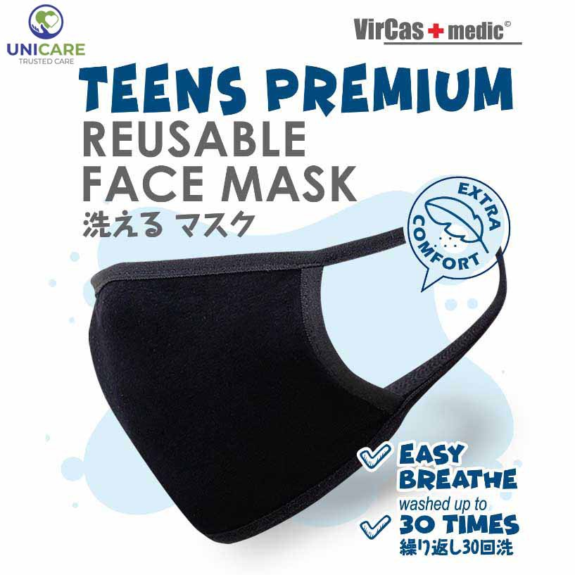 Vircast Medic Teens Premium Reusable Washable Face Mask (1's) (M Size ...
