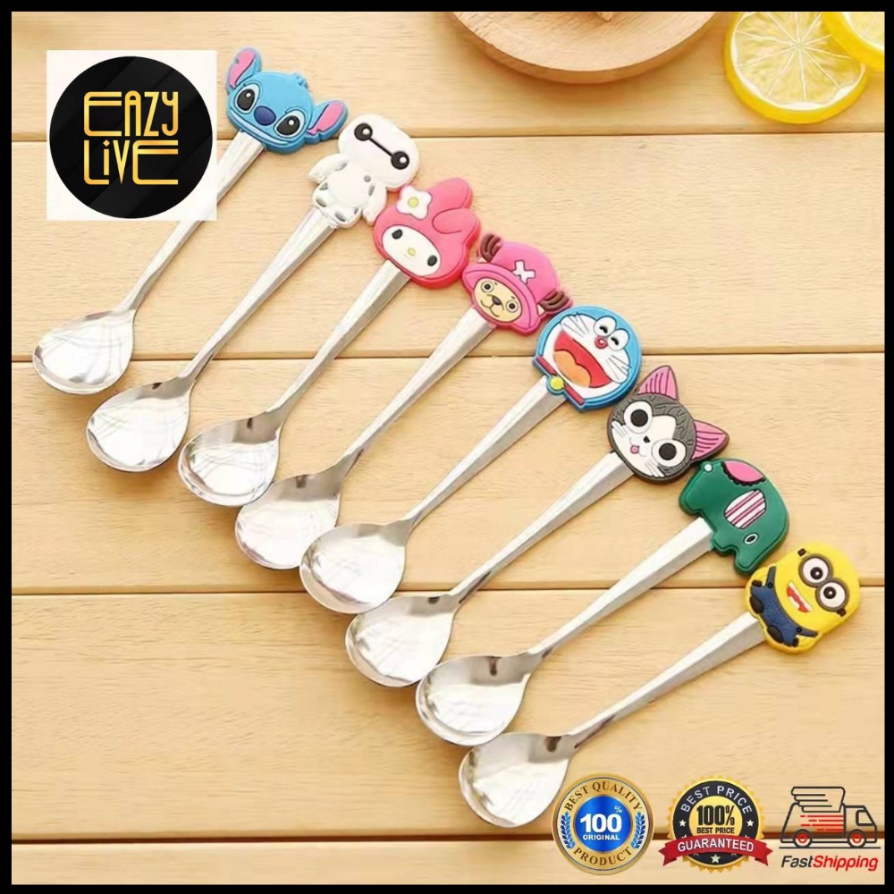 Cartoon Small Spoon for kids Children Baby Stainless Steel Sudu Kecil ...