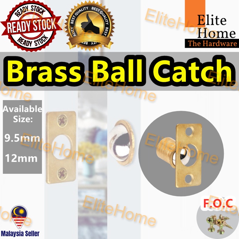 EliteHome (1 Pc) 9.5mm/12mm Brass Ball Catch | Shopee Malaysia