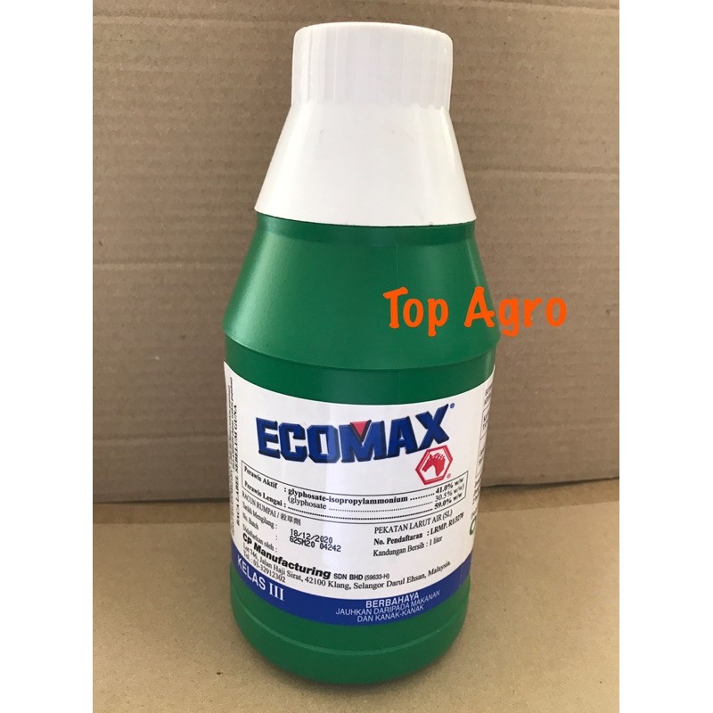 Ecomax 1 Liter - Glyphosate 41% herbicide racun rumput rumpai | Shopee ...