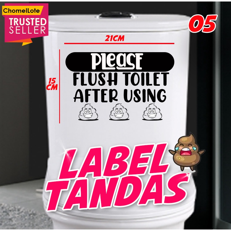 Sticker Tandas Waterproof, Toilet Sticker, Sticker Tandas, Toilet Sign ...