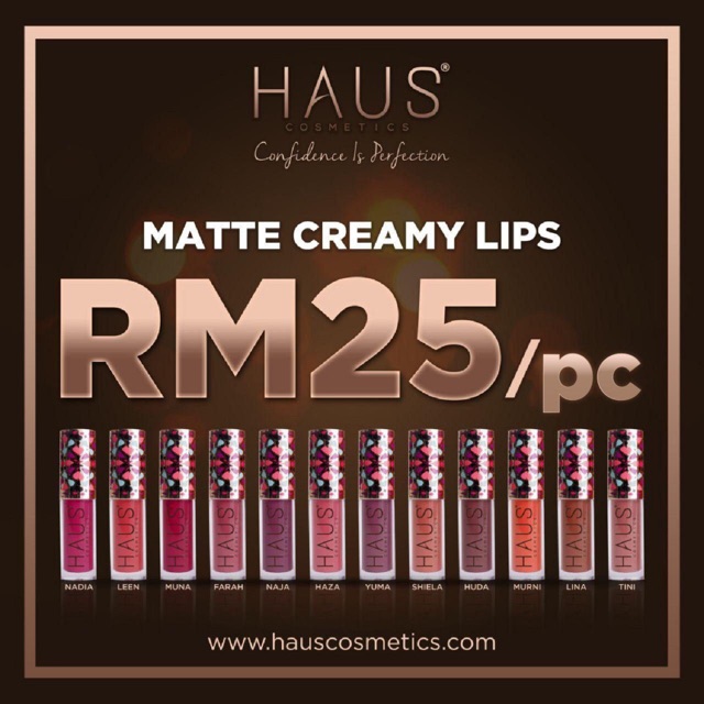 HAUS COSMETICS ( MATTE CREAMY LIPS ) | Shopee Malaysia
