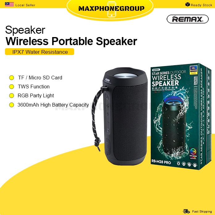 REMAX TWS Water Resistance Speaker Star Series Outdoor Wireless Speaker ...