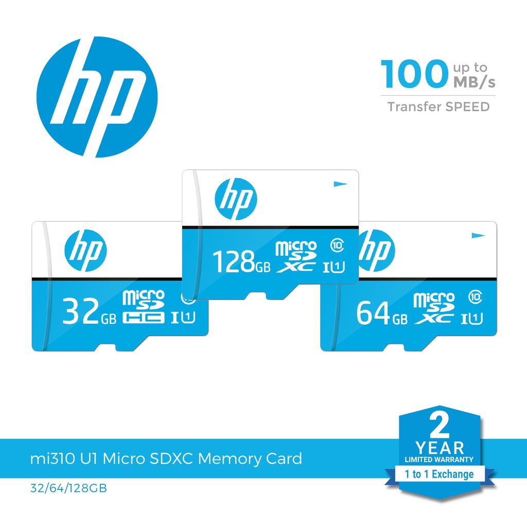 HP mi210 mx310 U1 MicroSDXC (no SD Adapter) 32/64/128GB - 2 Years ...