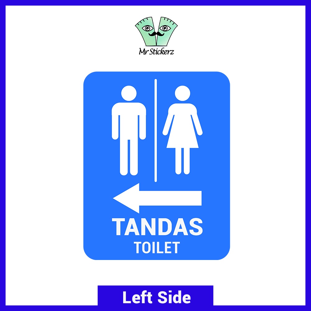 Toilet Sign Sticker Direction Male and Female High Sticker Quality ...
