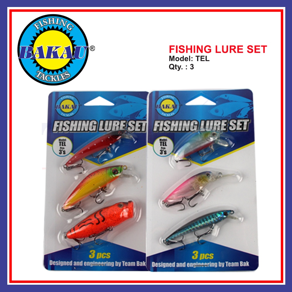 3'S Bakau Fishing Lure Set TEL Fishing Lure Umpan Pancing Ikan ...