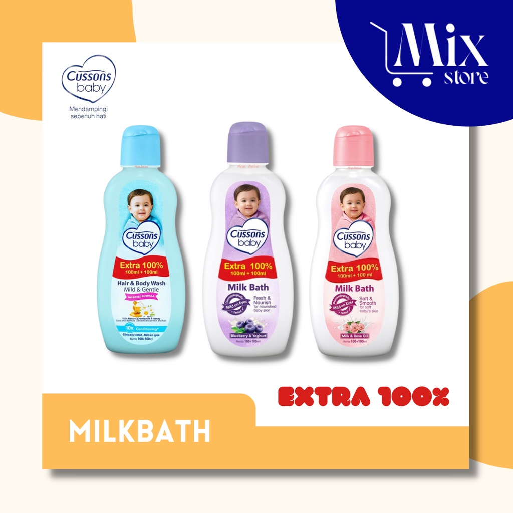 Cussons Baby Milk Bath / Hair And Body Wash Mild & Gentle / 100ML Extra ...