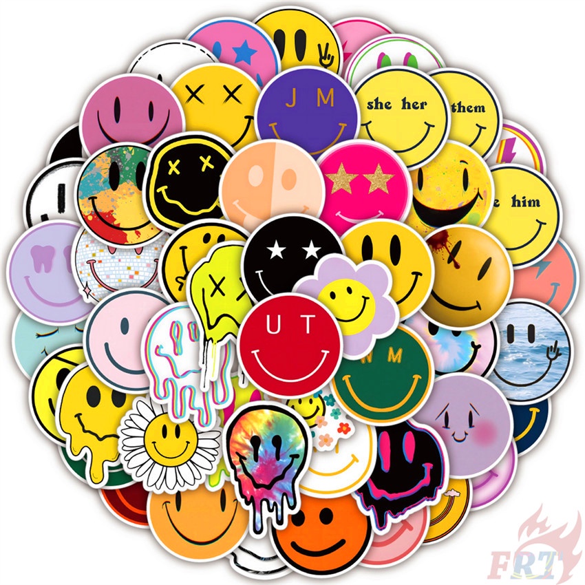 50Pcs/Set Smiley World Series 02 Fashion Brand Funny Smile Stickers DIY ...