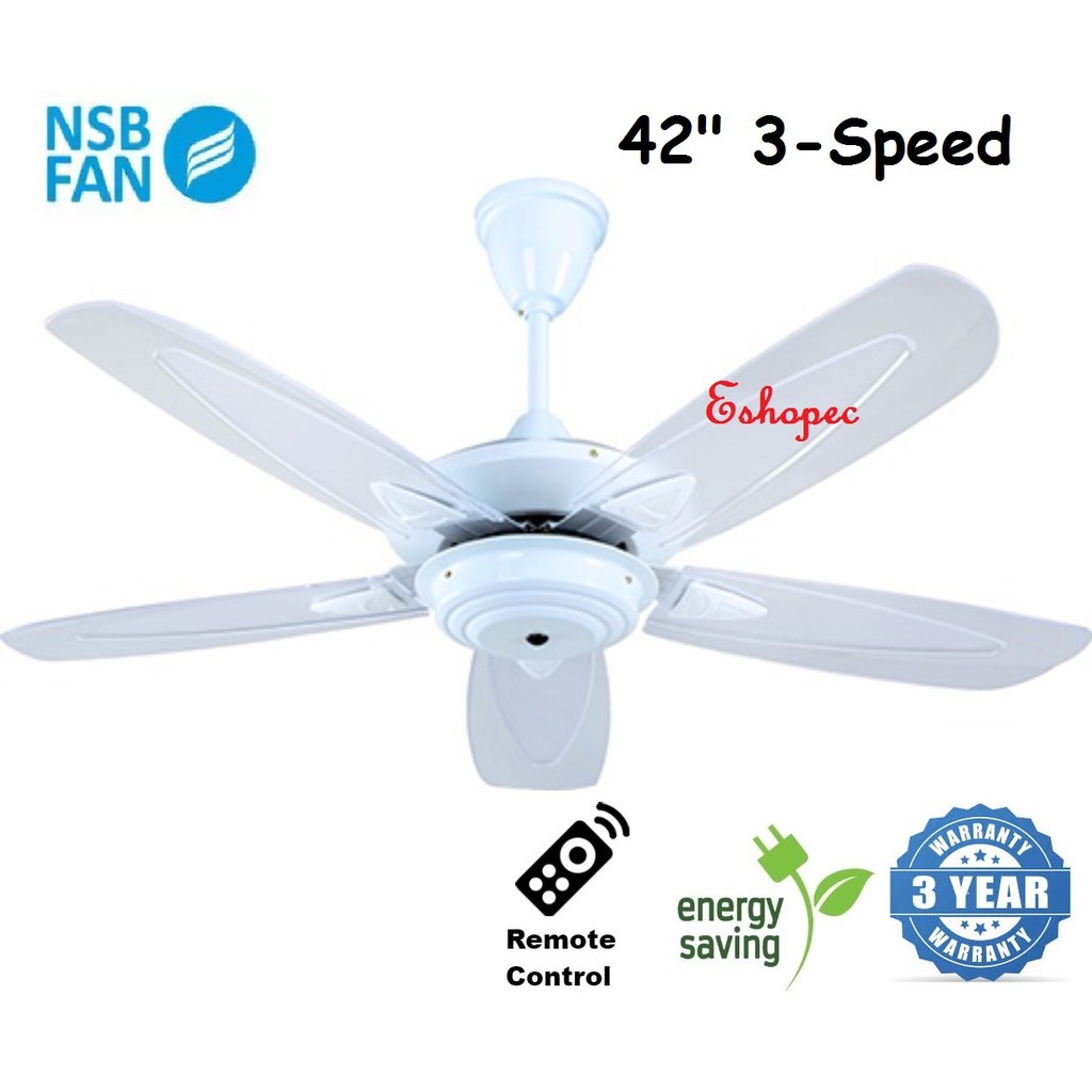NSB VORTEX 5 Blades Ceiling Fan 42" (WH/CL) | Shopee Malaysia