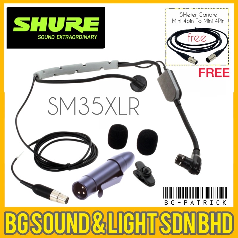 SHURE SM35XLR Performance Headset Condenser Microphone ( SM-35-XLR SM35-XLR IMAM ) SURAU MASJID ...