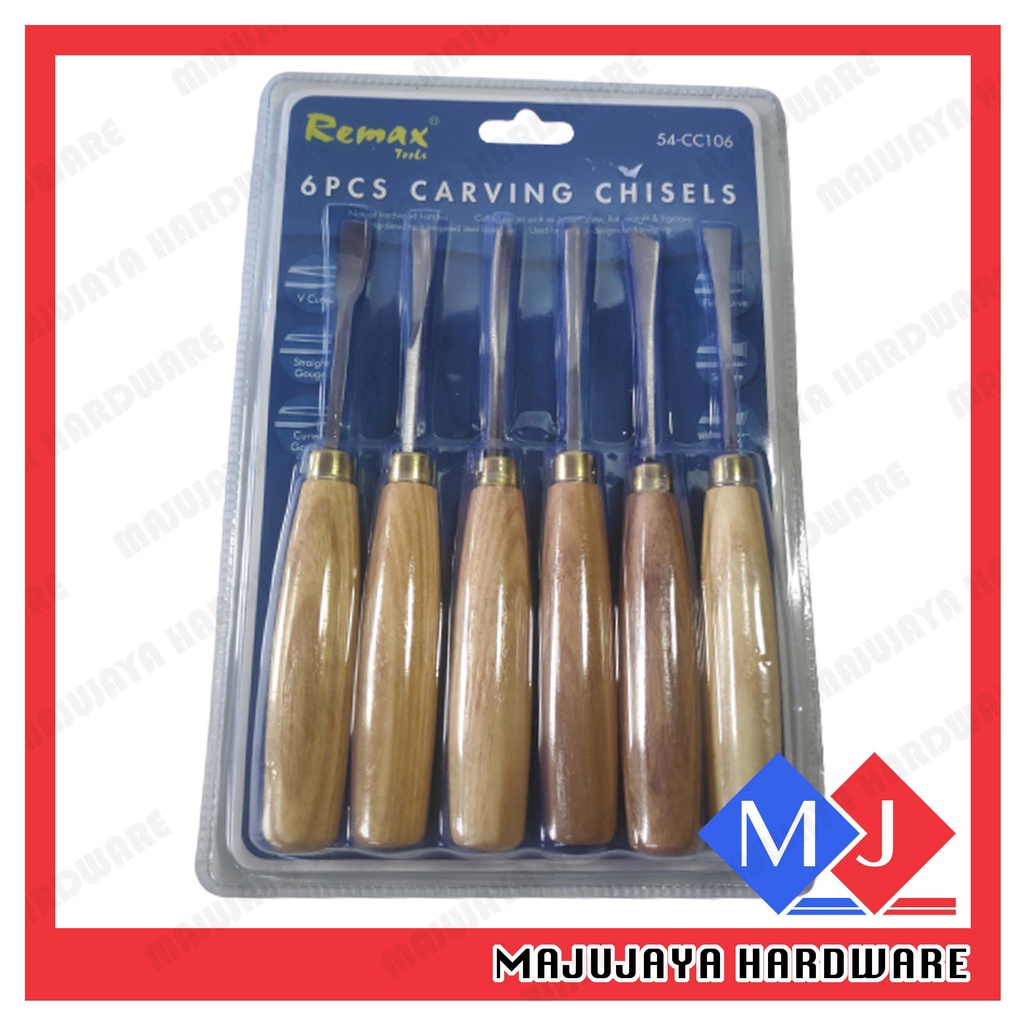 REMAX Pisau Ukiran Kayu Kraf Tangan 6pcs Set Wood Carving Chisels Tool ...