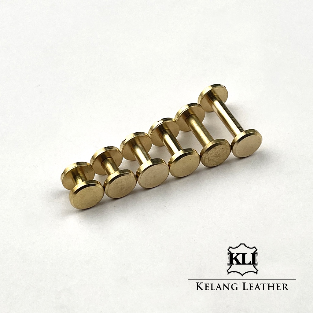 5PCS Solid Brass Curved/Flat Chicago Screws per piece Rod Screw Strap ...