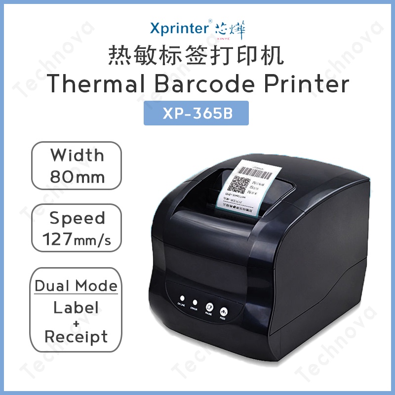 【XP-365B】2 in 1 Thermal Barcode Printer Label+Receipt USB/Bluetooth ...