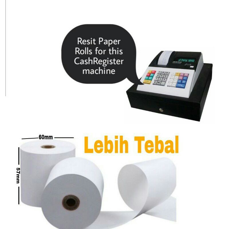 Receipt rolls Receipt Paper Cash Register Receipt kertas Resit Cashier ...
