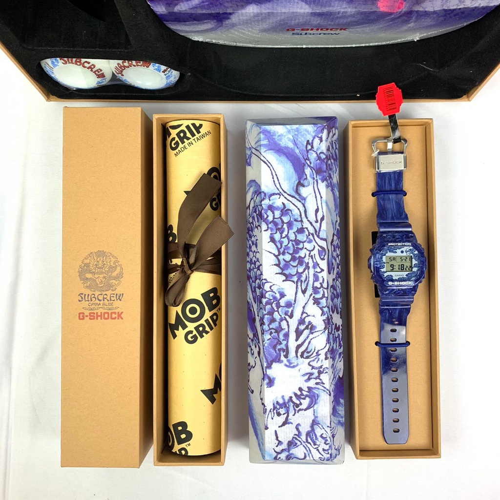 Casio G-Shock x Subcrew [DW-5600BWP-2PFS] “China Blue” Box Set SUPER ...