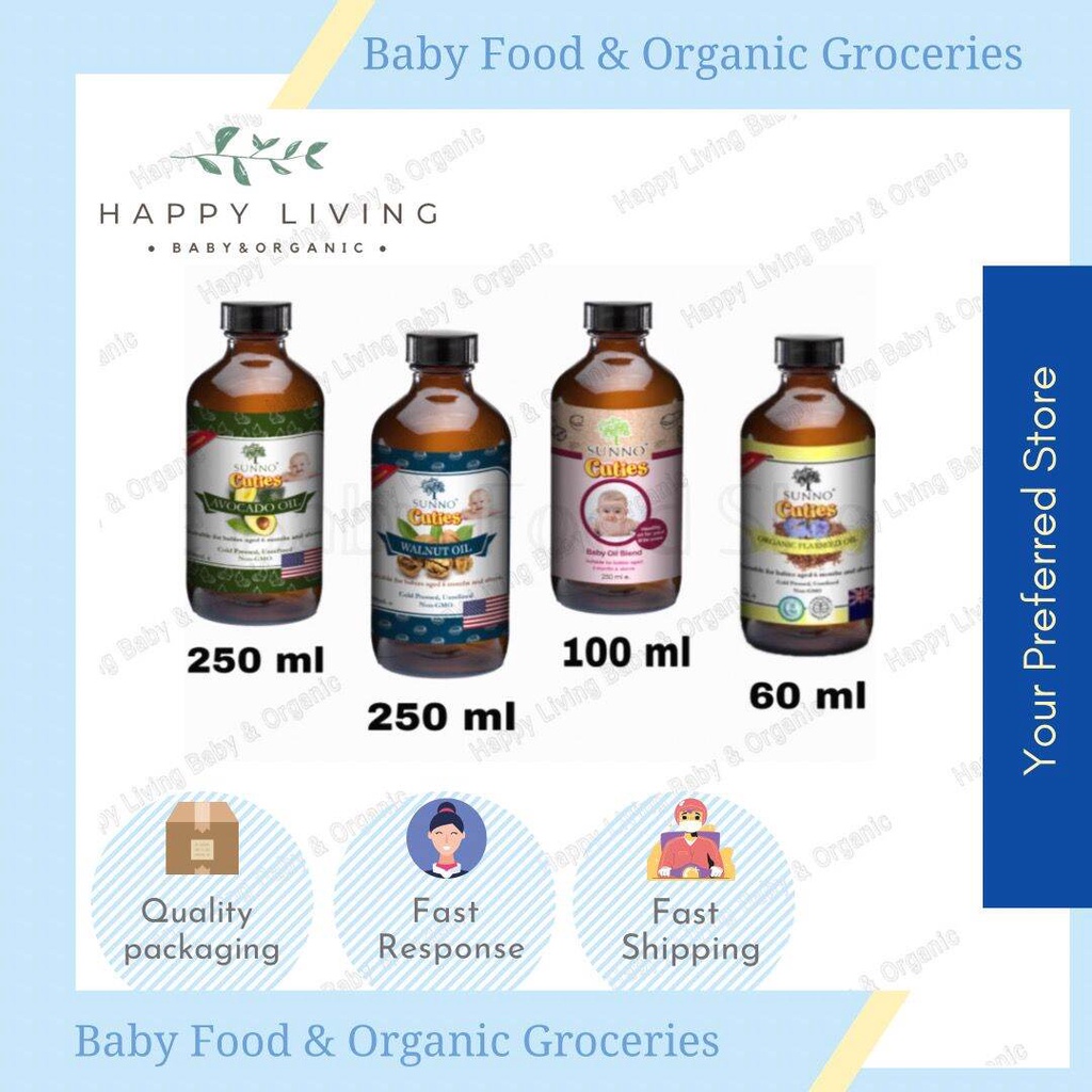 Sunno Cuties Premium Oils - Avocado Oil/Walnut Oil/Flaxseed Oil/All ...