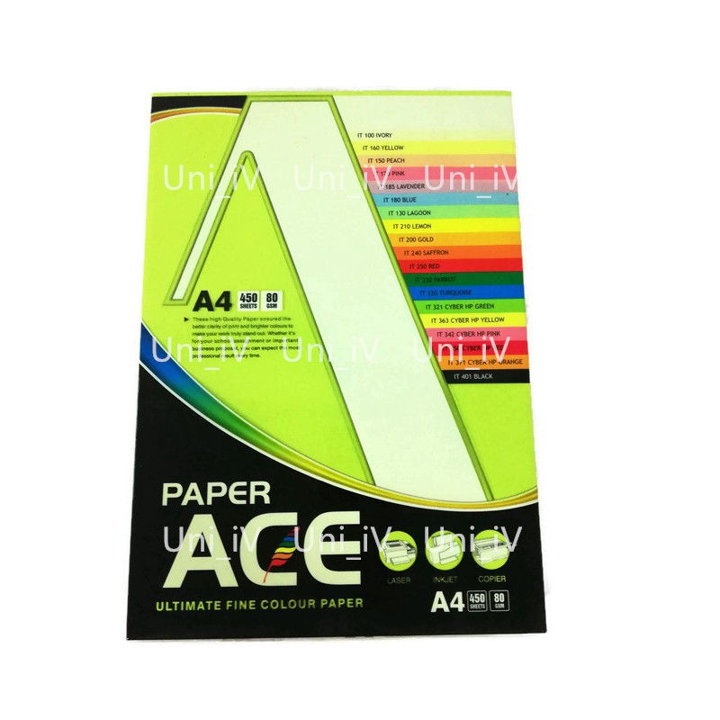 (DARK COLOR) PAPER ACE 80GSM ULTIMATE FINE COLOUR PAPER 450SHEET ...