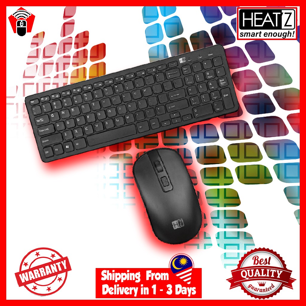 Combo Wireless 2.4GHZ Keyboard With Wireless Mouse ORIGINAL HEATZ ZK06 ...
