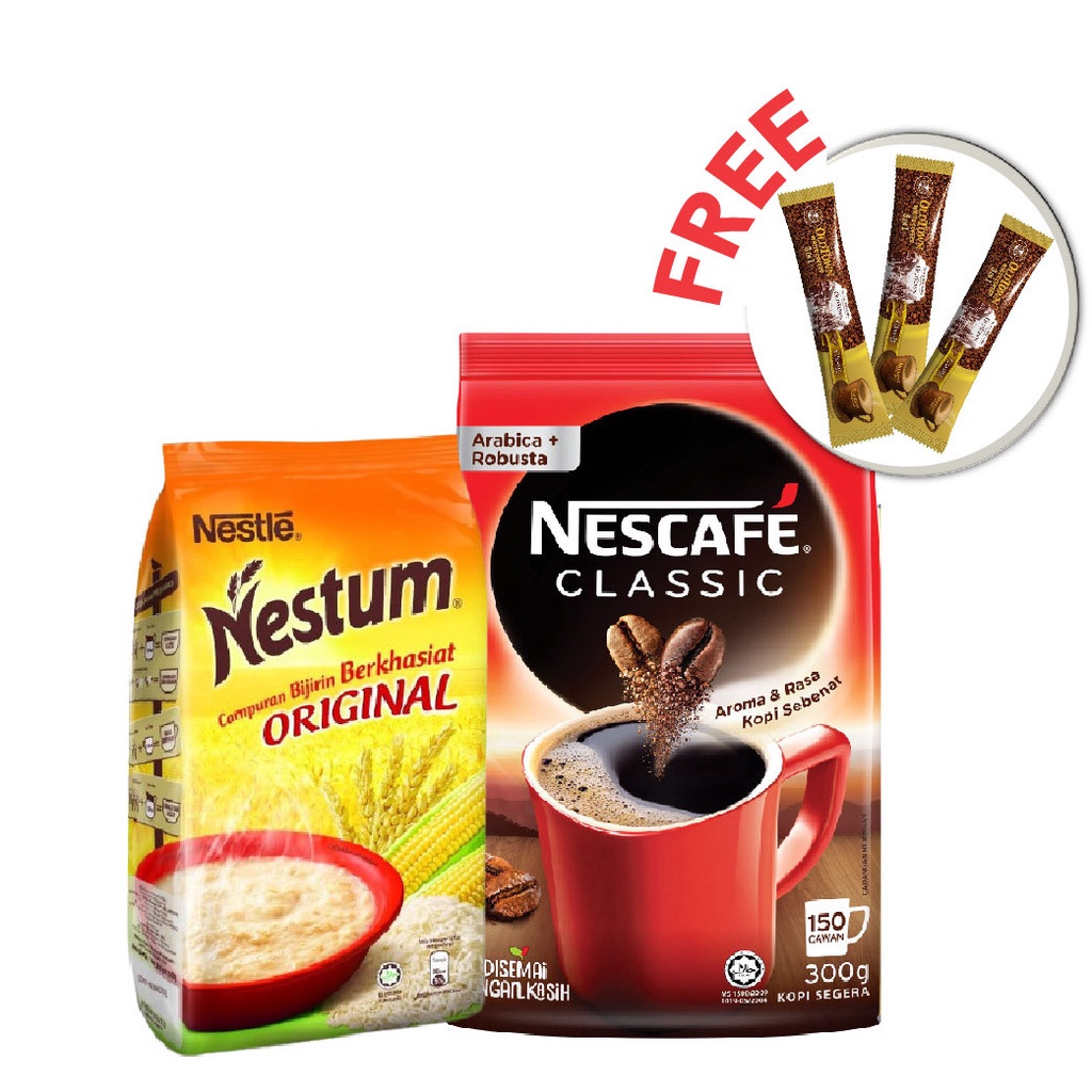 Nestle Nestum Cereal Original 250g + NESCAFE Classic Refill 300g (FREE ...