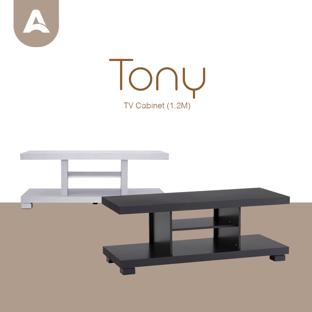 Arturo - Tony TV Cabinet (1.2m) Media Unit Black | Shopee Malaysia