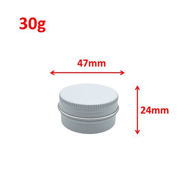 1Pcs 5g 10g 15g 20g 30g 50g 60g 100g Round White Aluminum Jar Tin Can ...