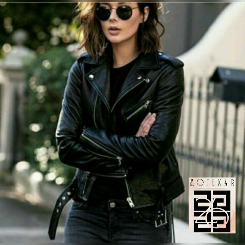 Women's Synthetic Leather Semi Jacket / Rock N Roll Jacket / Women's ...