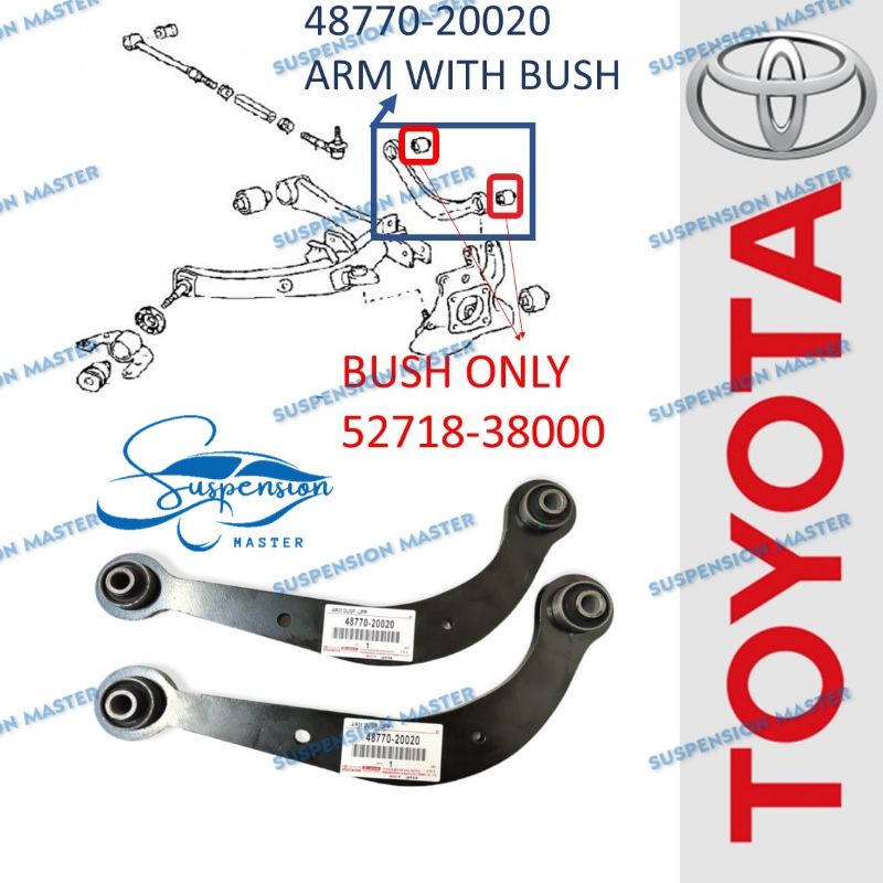 REAR UPPER ARM 48770-20020/UPPER ARM BUSH - TOYOTA WISH ANE11 ZNE14 ...
