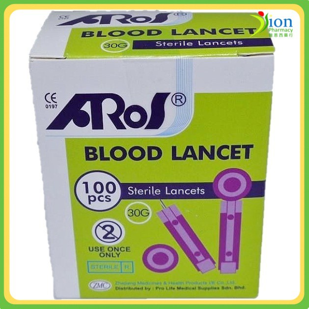 AROS STERILE BLOOD LANCET (ROUND) 30G 100S | Shopee Malaysia