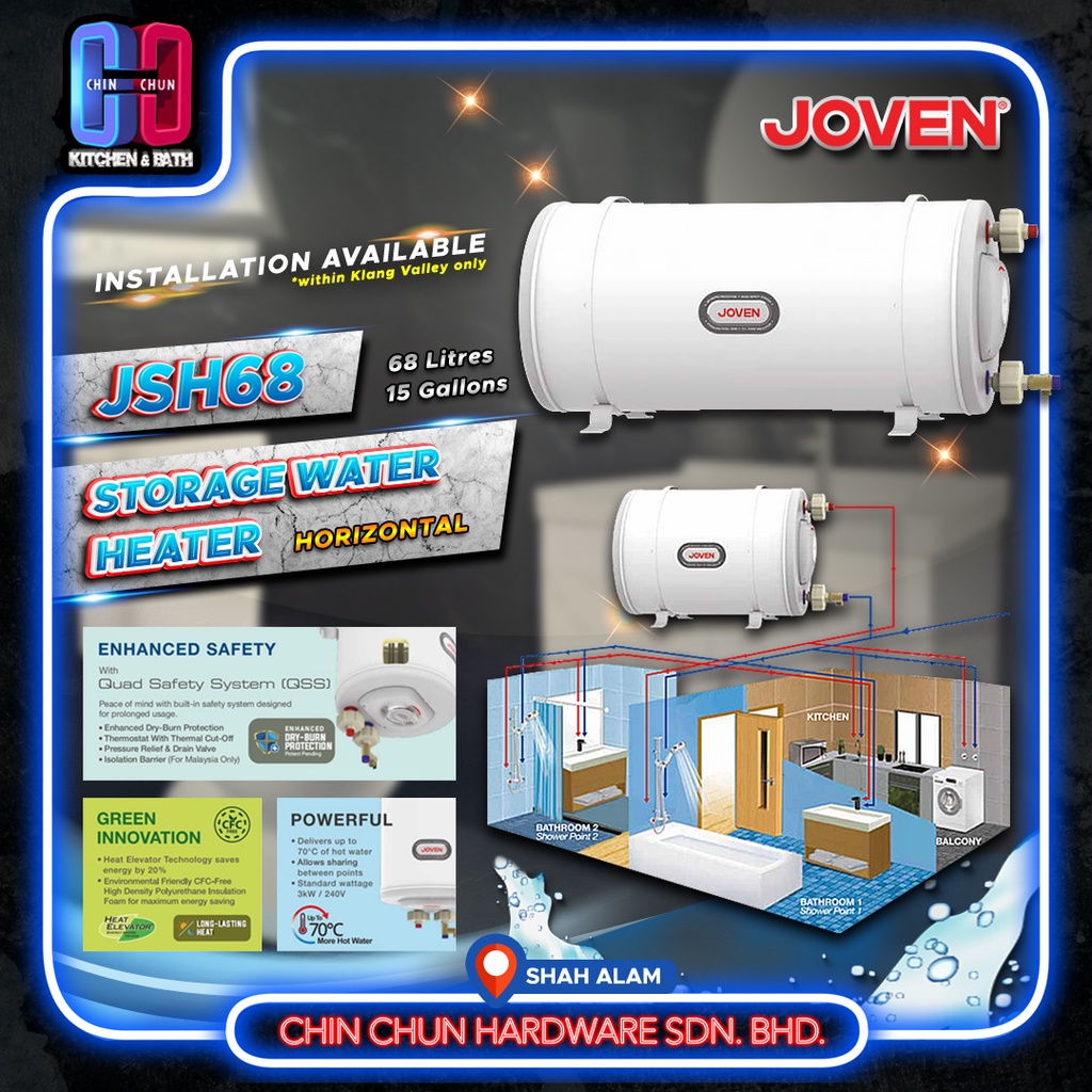 JOVEN Storage Water Heater JSH68/JH68|15GAL JOVEN JSH68 STORAGE HEATER ...
