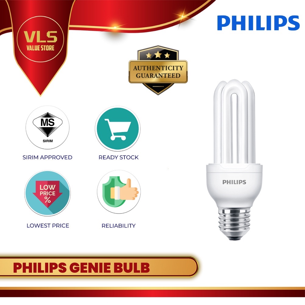Philips 8W/11W/14W Genie Light Bulb E27/E14 Daylight / Warmwhite | Shopee Malaysia