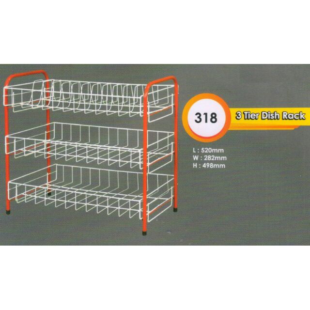 3 tier table top dish rack Rak Pinggan Cawan Dan Gelas/ Dish Rack ...