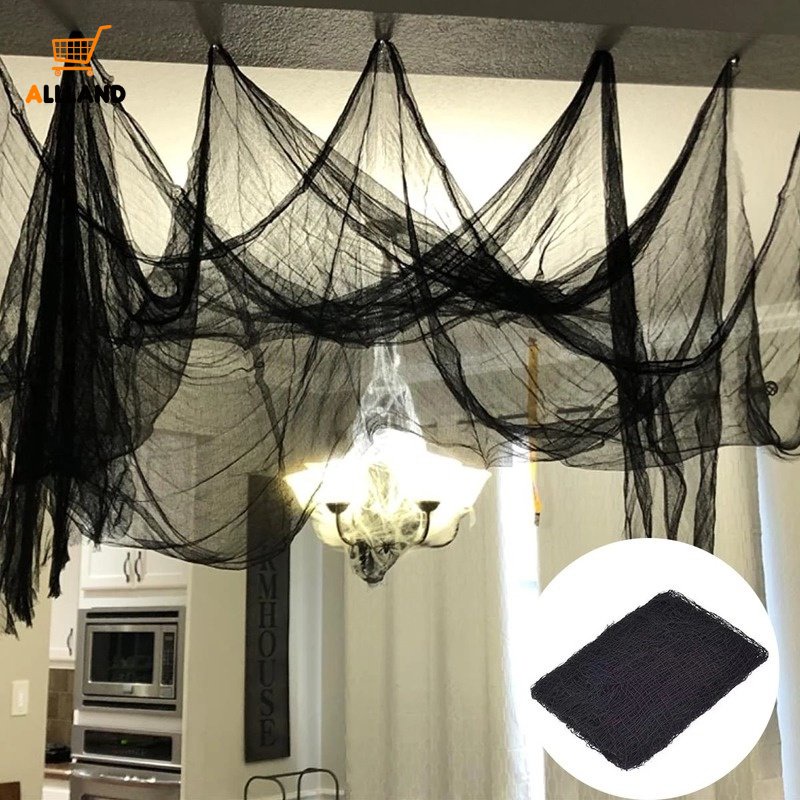 76 X 198cm Halloween Black Creepy Gauze Hanging Decorations/ Halloween ...